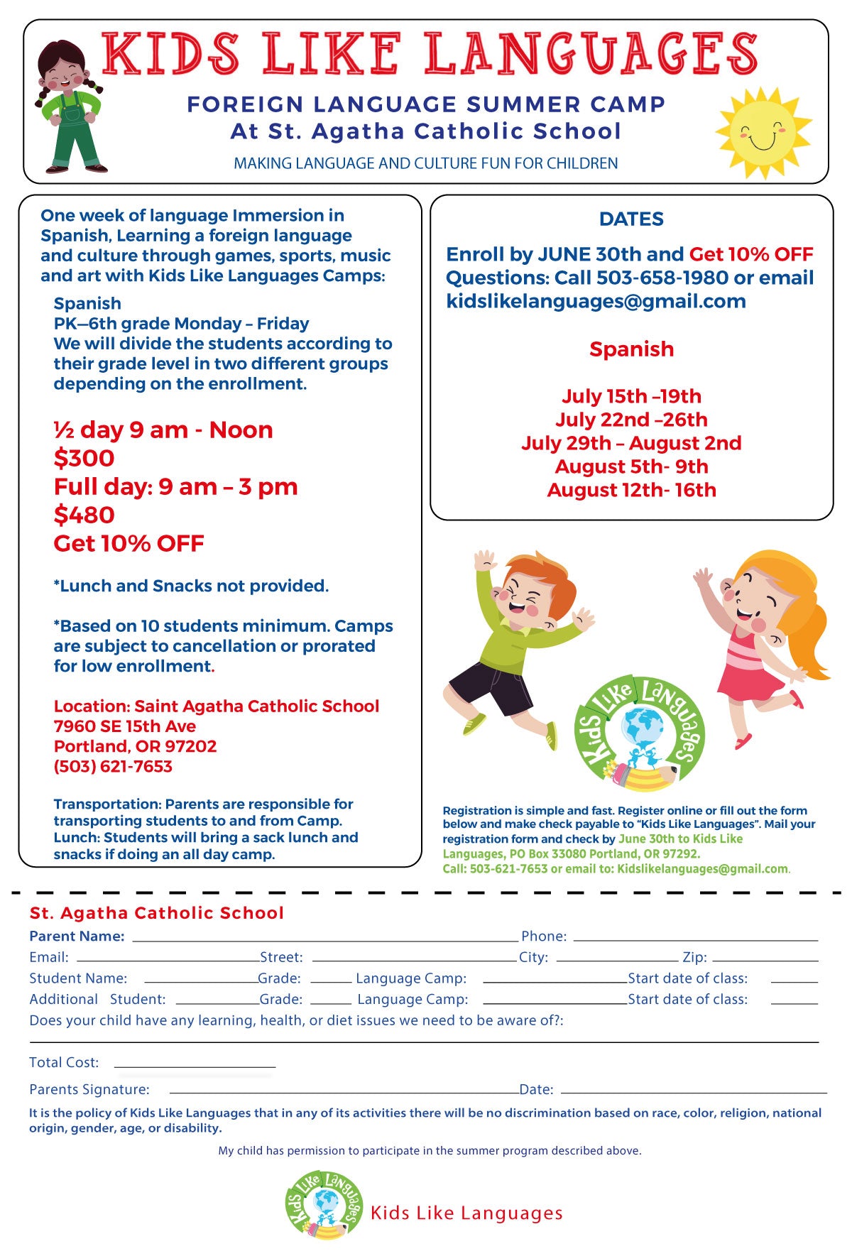 Summer Camp At St. Agatha. – Kids Like Languages